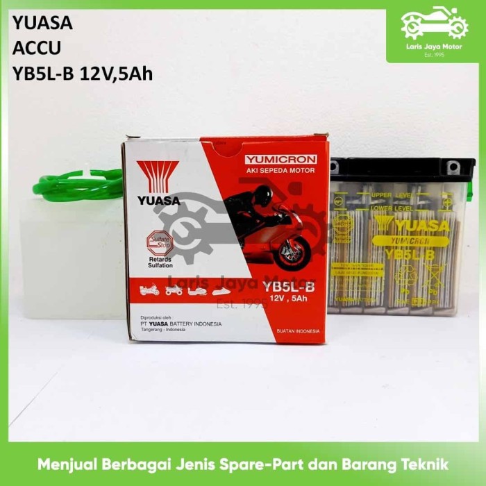 Jual AKI MOTOR ACCU MOTOR YUASA ACCU YUASA YB5L-B AKI BASAH SUZUKI SMASH SHOGUN GRAND MIO ...