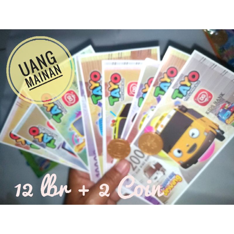Jual Uang Mainan Anak isi 12 Lembar + 2 Coin Uang Kertas Bisa untuk ...