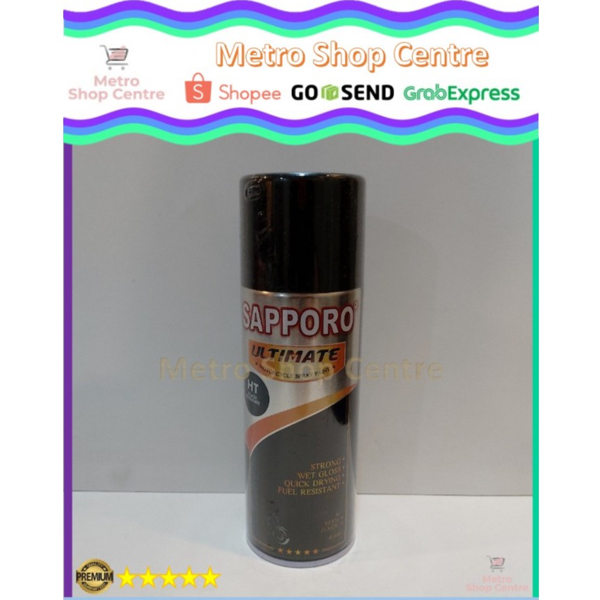 Jual Sapporo Ultimate-Cat Semprot (Pylox) Hi Temp/Tahan Panas Black Ultimate (Hitam) Doff 400 ml ...