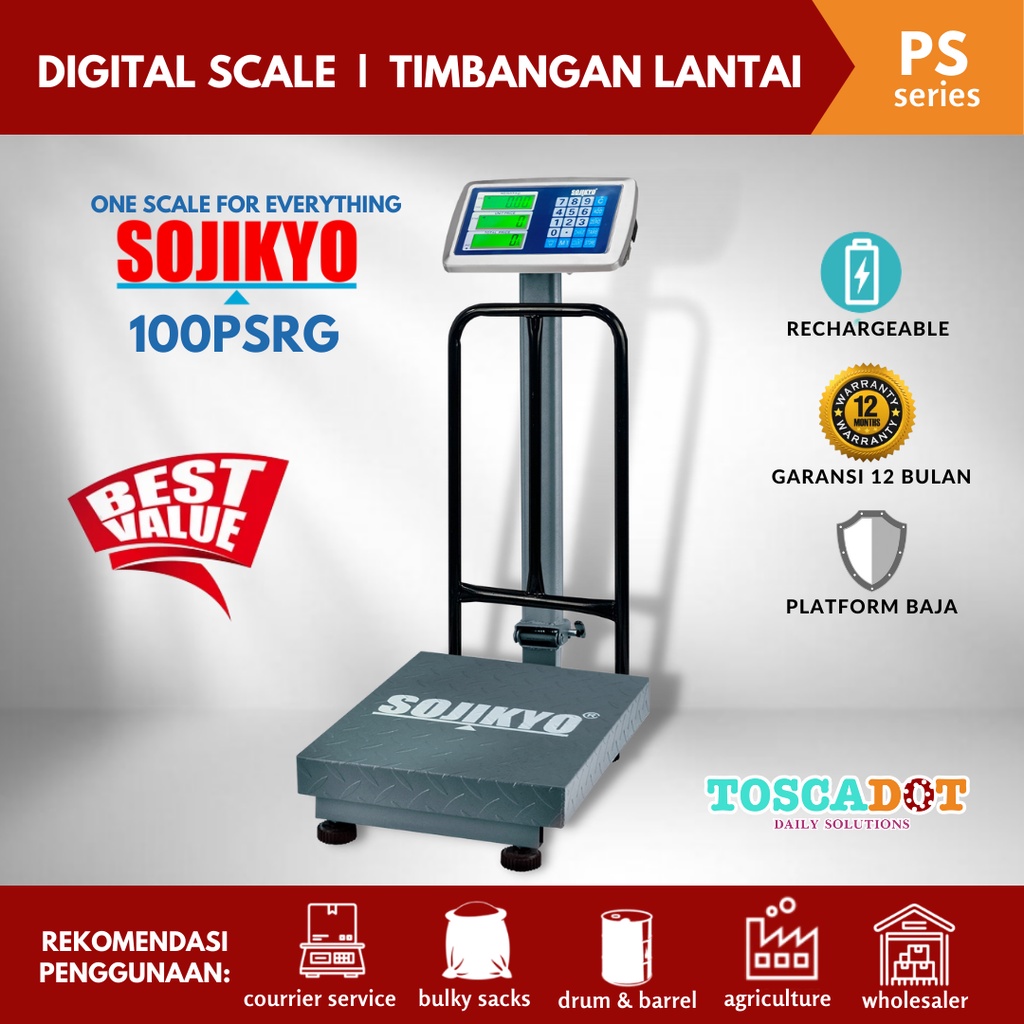Jual TIMBANGAN INDUSTRI BARREL | TERNAK | GARAM | PLATFORM BAJA SOJIKYO 300KG - PSRG | Shopee ...