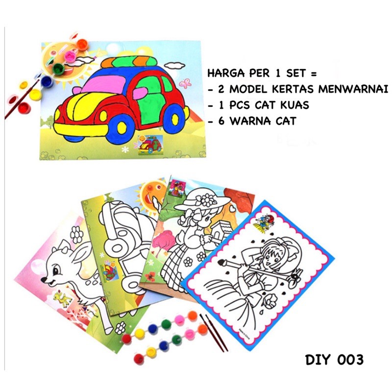 Jual DIY 003 | MAINAN EDUKASI MENWARNAI DI KERTAS GAMBAR |COLOURING SET ...