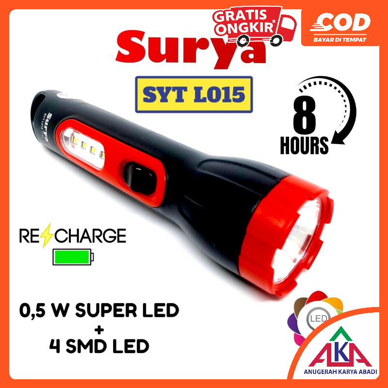 Jual Senter Cas SURYA SYT L015 Super LED Rechargeable | Shopee Indonesia
