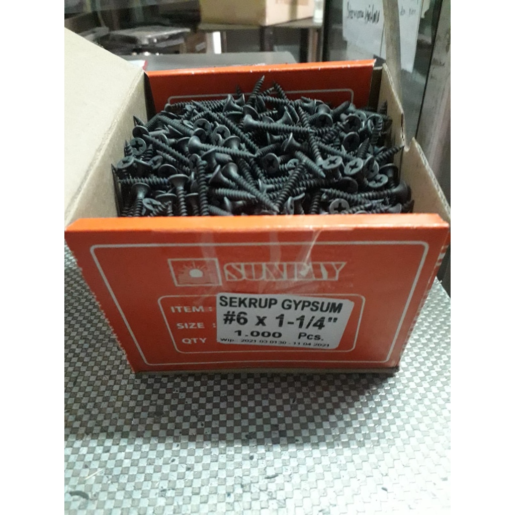 Jual Sekrup/Baut / Skrup Gypsum Hitam 3 cm 11/4" x 6 per 1 Dus | Shopee ...