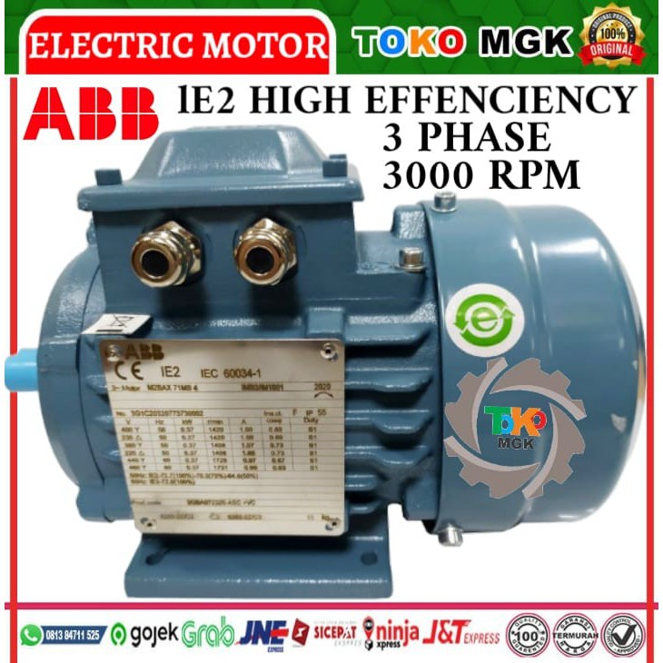 Jual ABB MOTOR 1.5KW/2HP/3PHASE/3000RPM M2BAX90SA2 ABB MOTOR IE2 HIGH EFFICIENCY | Shopee Indonesia