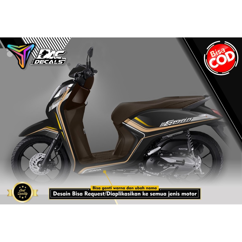 Jual Sticker decal full body Honda Genio Hitam List coklat | Shopee ...