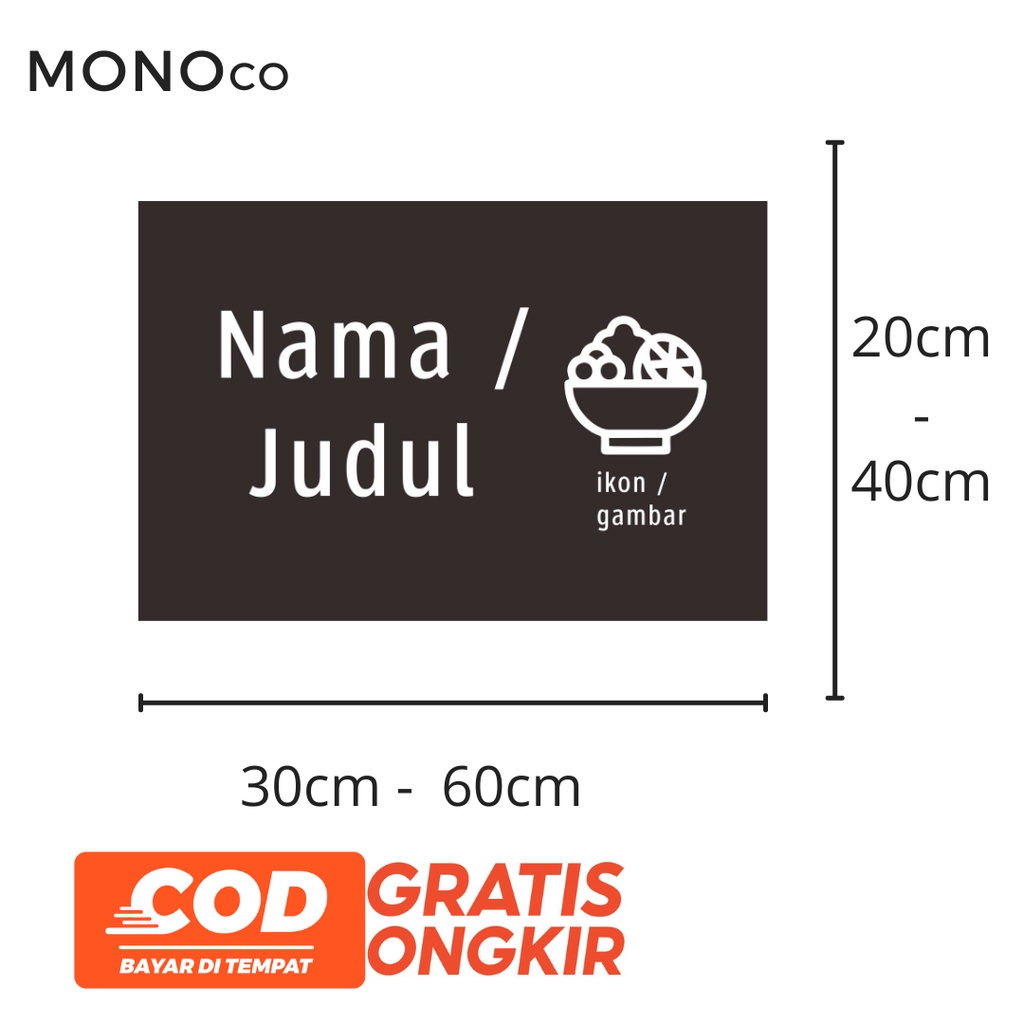 Jual Papan Iklan Logo Nama / Papan Sign / Nama usaha | Shopee Indonesia