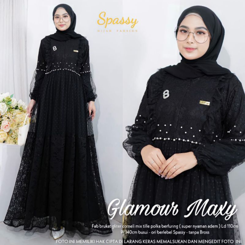 Jual Spassy Glamour Gamis Maxi Dress All Size LD 110 Fit to XXL 150522 ...