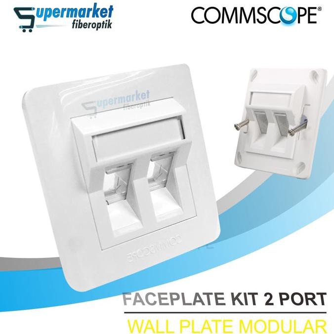 Jual NEW COD Faceplate Kit Dual Port 2 Hole RJ45 RJ11 Modular Jack AMP ...