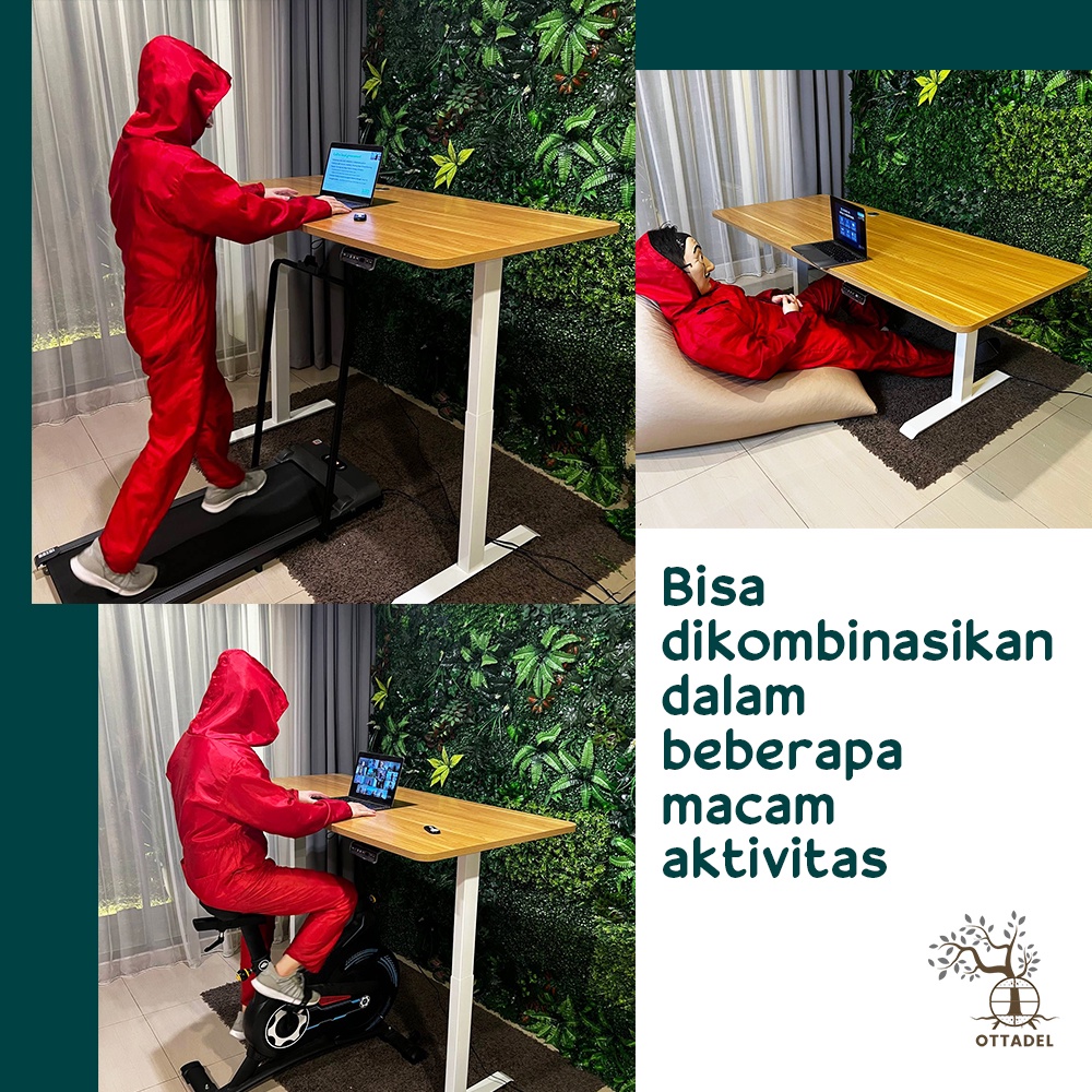 Jual Ottadel Adjustable Standing Electric Desk Motorized / Meja Naik ...