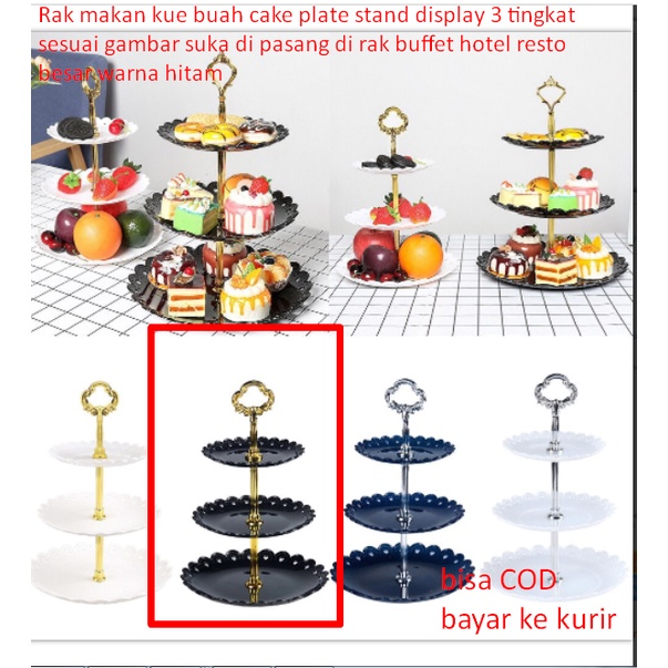 Jual Rak makan kue buah cake plate stand display 3 tingkat sesuai ...