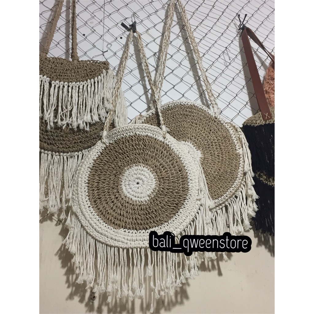 Jual Round Bag Rajut / Tas Anyaman Rajut Indonesia|Shopee Indonesia
