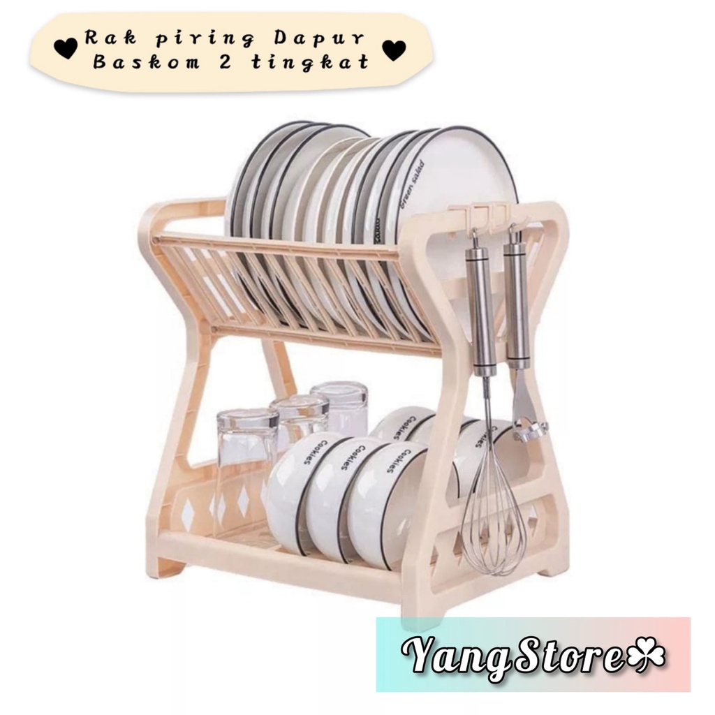 Jual YGS - C301-Rak piring Dapur Baskom / Rak Piring 2 Susun Plastik ...