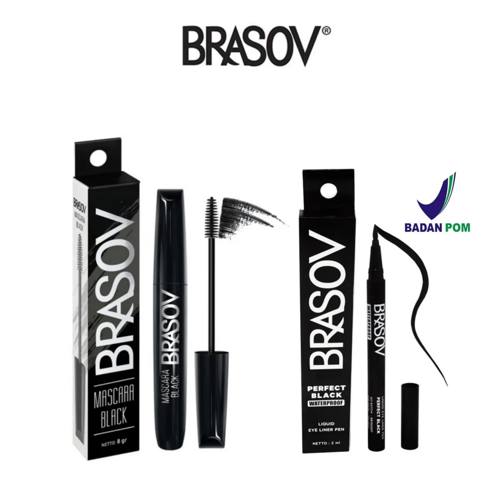 Jual BRASOV MASCARA BLACK DAN LIQUID EYE LINER PEN | Shopee Indonesia