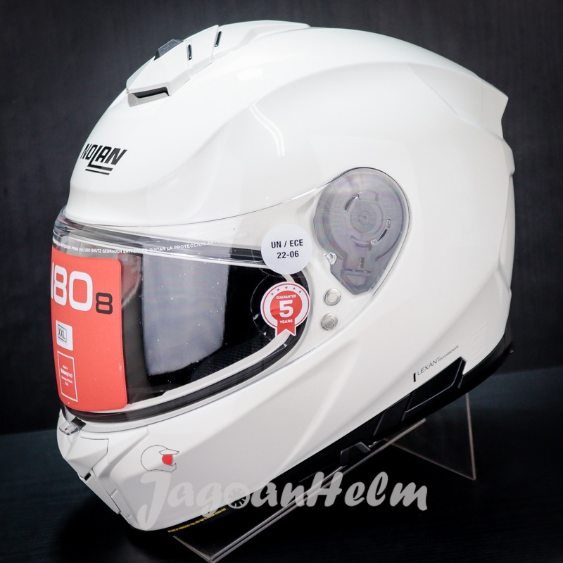 Jual NOLAN HELM N808 CLASSIC N-COM 005 | METAL WHITE | N80-8 DUAL VISOR ...
