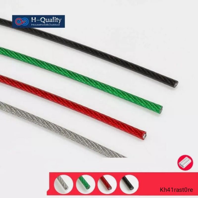 Jual Tali Kawat Baja Kabel Sling Seling STAINLESS STEEL WIRE ROPE 2 mm ...