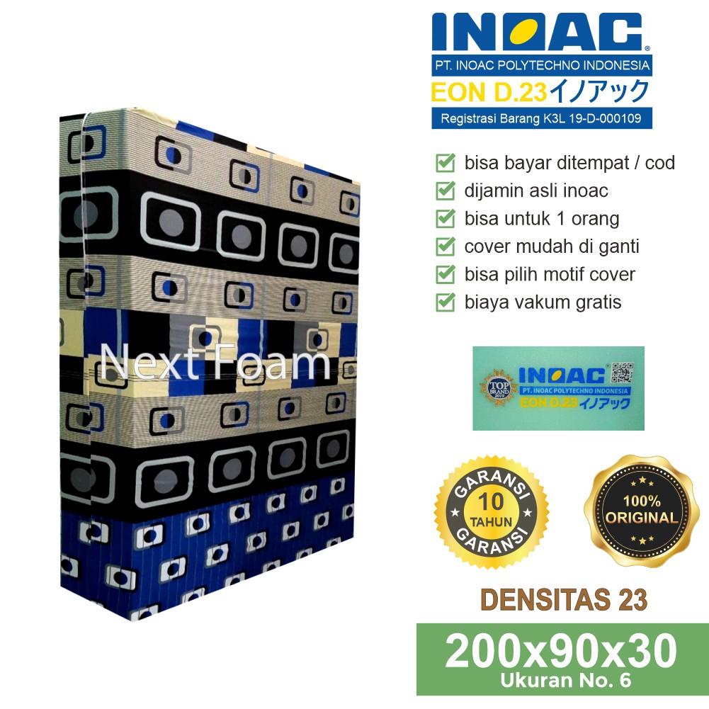 Kasur busa inoac ukuran no 6 200x90x30 cm tebal 30 cm eon d23 original ...