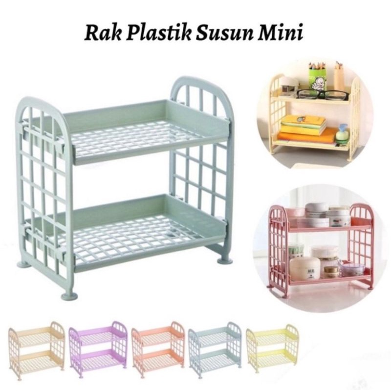 Jual Rak Plastik Susun Mini / Rak 2 Susun Mini / Rak Meja Mini 2 ...