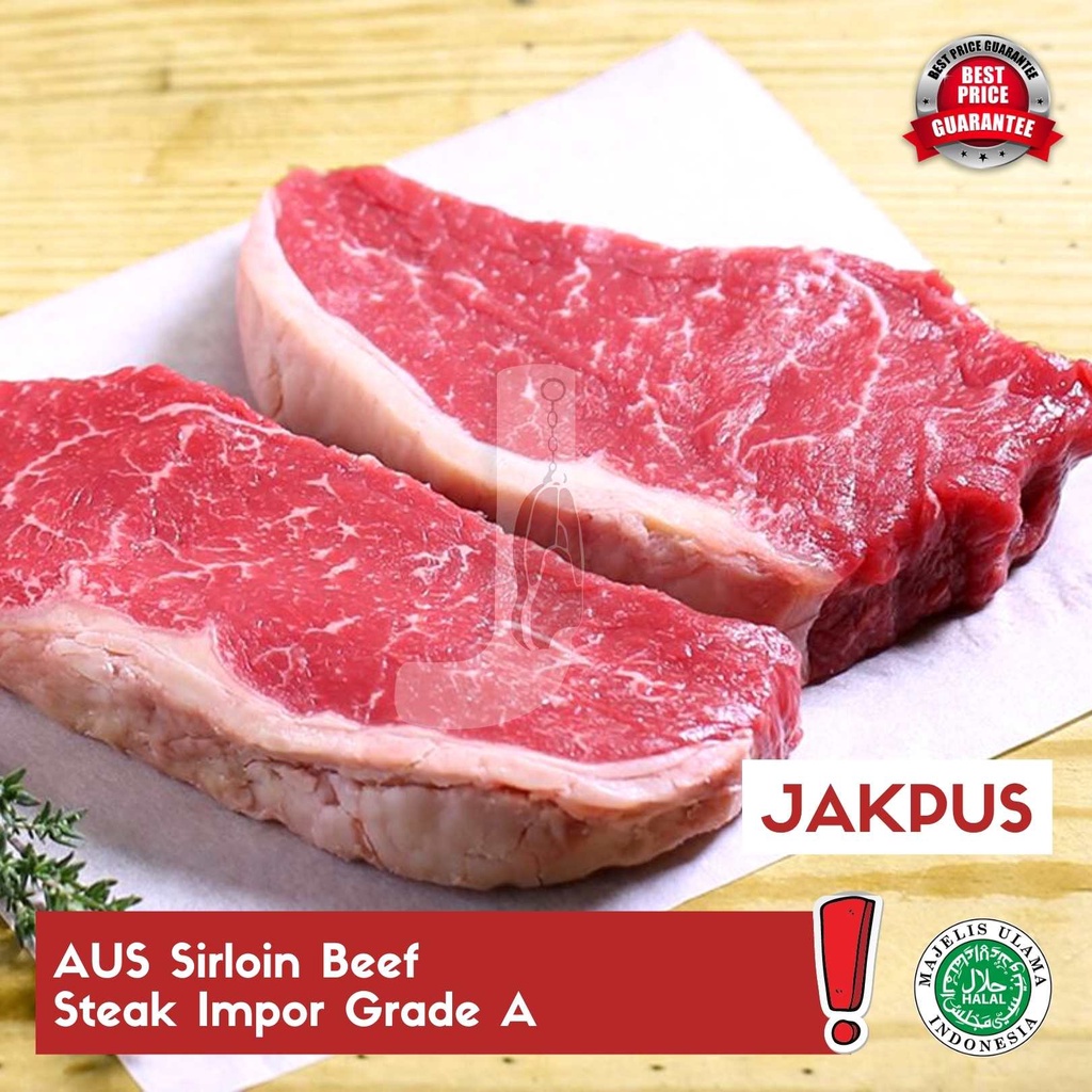 Jual AUS Sirloin Beef Steak Impor Grade A 200gr - JAKPUS | Shopee Indonesia