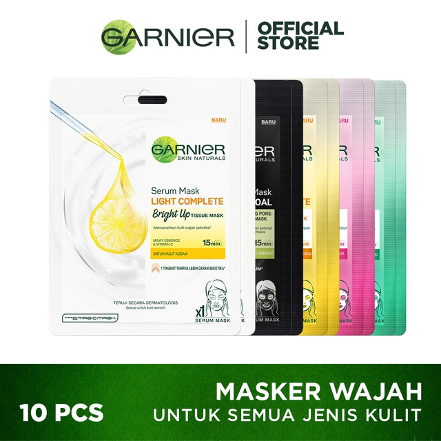 Jual Garnier Serum Mask Masker Wajah Untuk Semua Kebutuhan Kulit Wajah ...