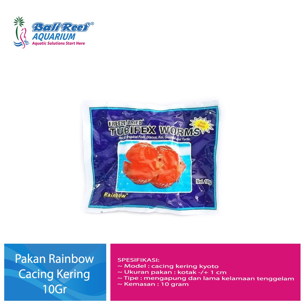 Jual Rainbow Cacing Kering Pakan Ikan Predator 10 Gram | Shopee Indonesia