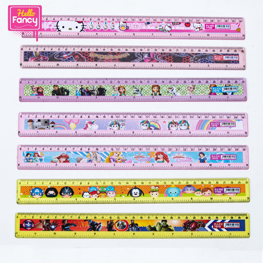 Jual Penggaris Fancy Karakter Mika 30 cm / Fancy Ruler CC-7979 | Shopee ...
