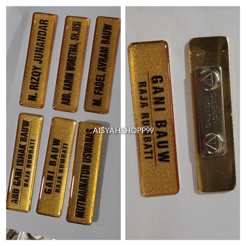 Jual NAME TAG GRAFIRE KUNINGAN SEPU PAKAI MAGNET | Shopee Indonesia