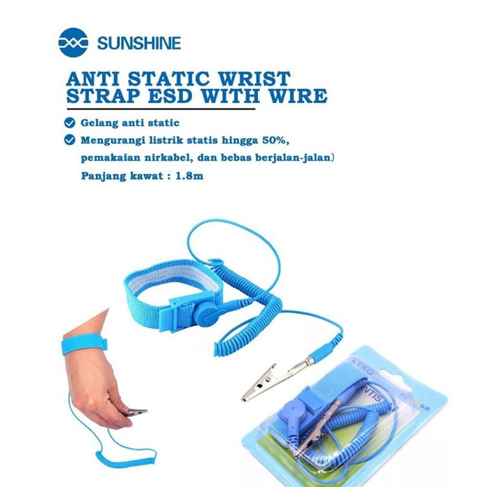 Jual ANTI STATIC WRIST STRAP ESD WITH WIRE | Shopee Indonesia