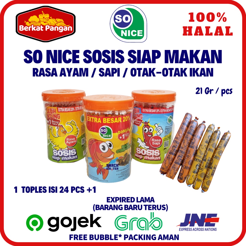Jual Sosis SO NICE Siap Makan Rasa Ayam / Sapi / Otak-Otak Ikan | Shopee Indonesia
