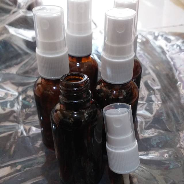 Jual Botol kaca coklat tebal 30 ml spray putih natural | Shopee Indonesia