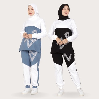 Jual Luna Set - Baju Olahraga Hoodie Wanita One Set Muslim Training ...