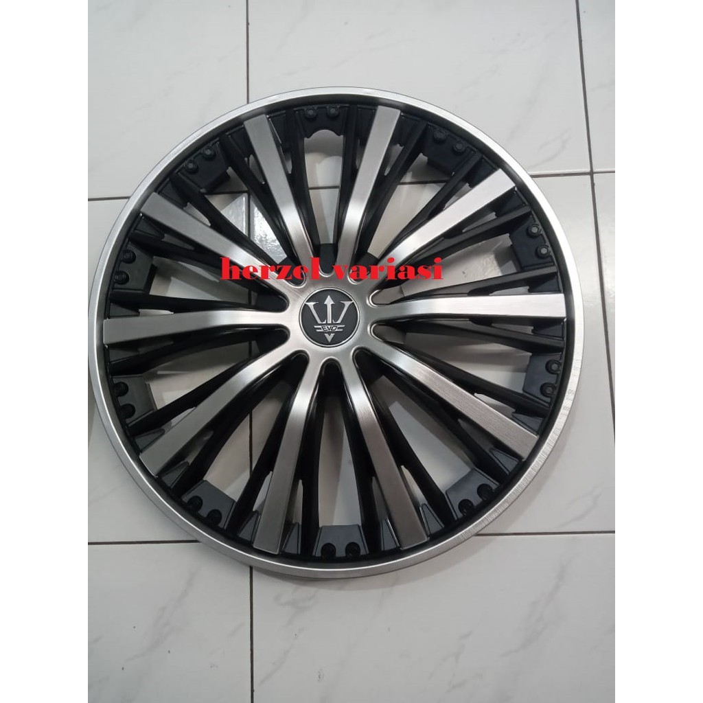 Jual Dop Roda Mobil Ring 13&14 Sport Wheel black dof-Silver Black ...