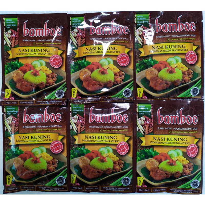 Jual BAMBOE NASI KUNING BUMBU INSTANT BUMBU JADI KHAS INDONESIA 50GR ...