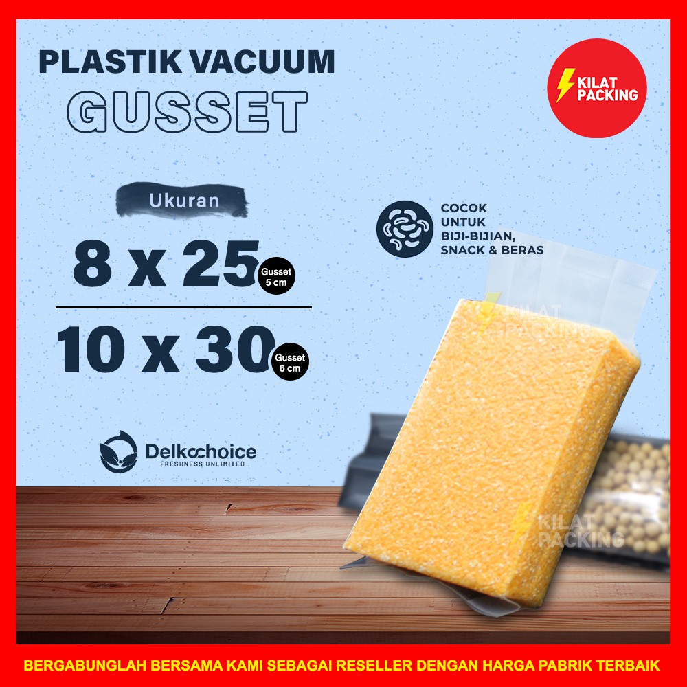 Jual PLASTIK VACUUM VACUM VAKUM GUSSET NYLON BERAS / SNACK / BUBUK ...