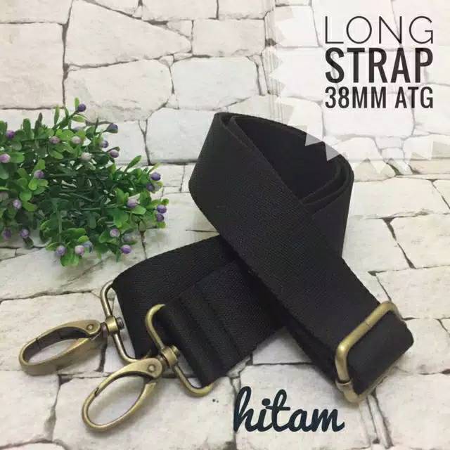 Jual Tali Tas hitam/ black Long strap/Webbing hitam 38mm | Shopee Indonesia