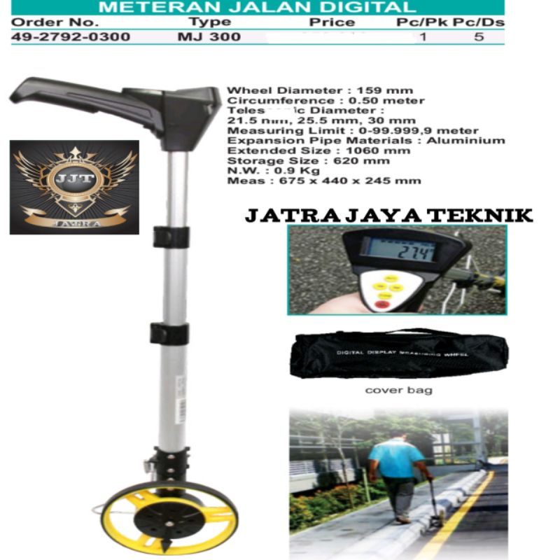 Jual Meteran Jalan Digital Measuring wheel MJ300 Merek WIPRO | Shopee ...