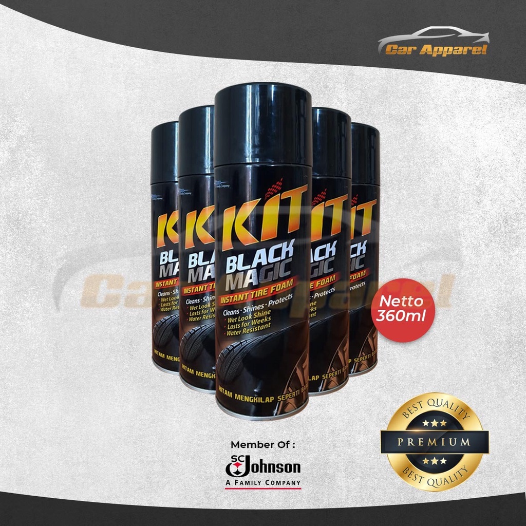 Jual Kit Black Magic Tire Foam Semir Ban Spray 360ML | Shopee Indonesia