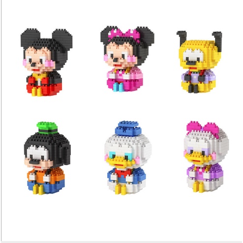 Jual Mini Nano Block Mini Mickey Mouse Minnie Mainan Balok 3D Lboyu ...