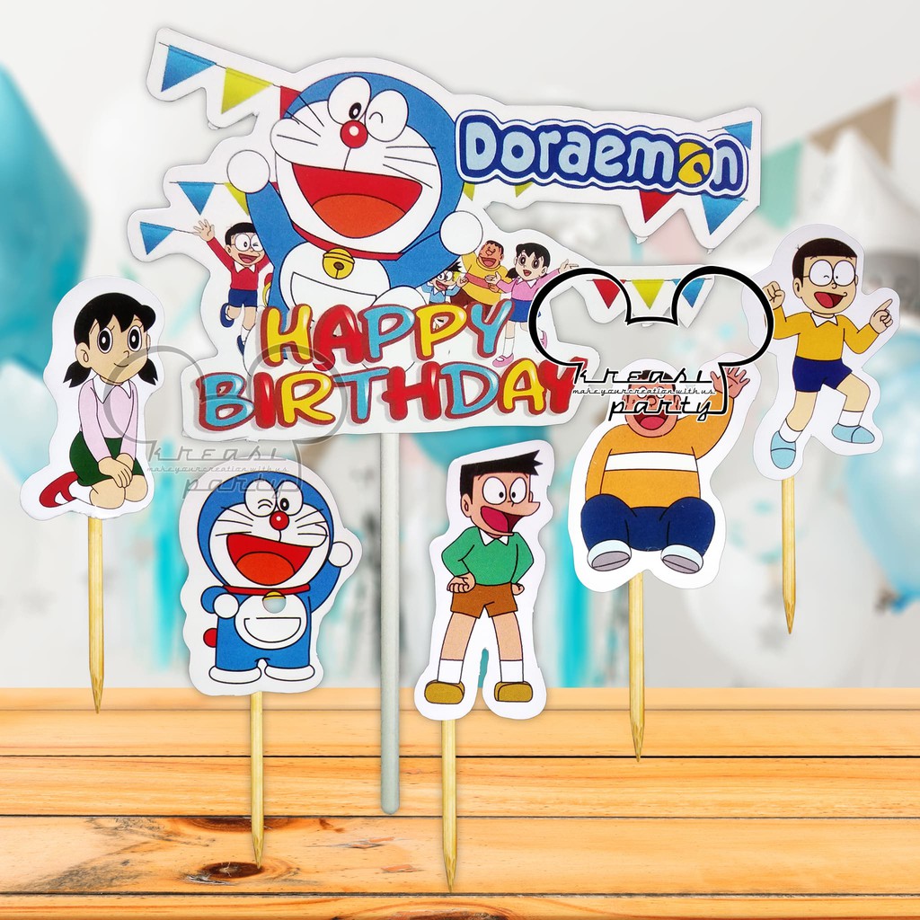 Jual Cake Topper Doraemon / Topper Cake Doraemon / Topper Cup Cake ...