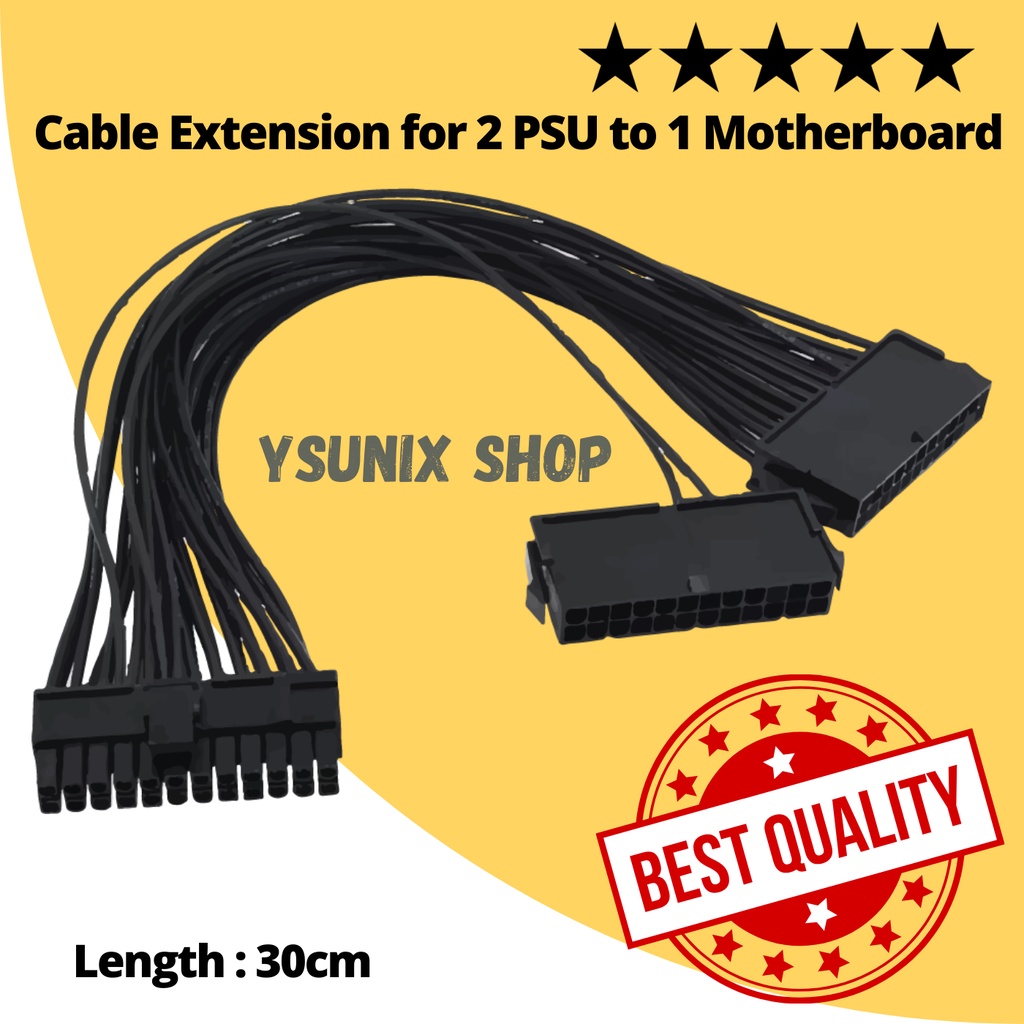 Jual KABEL DUAL PSU POWER SUPPLY ATX MULTI ADD2PSU ADD 2 PSU 24PIN ...