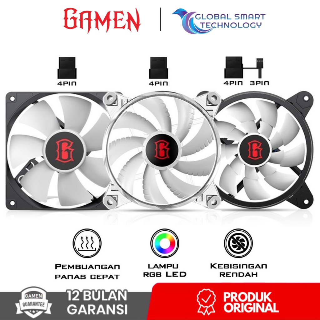 Jual GAMEN GCF100 / GCF200 / GCF300 Gaming Fan Case RGB Fan Casing PC ...