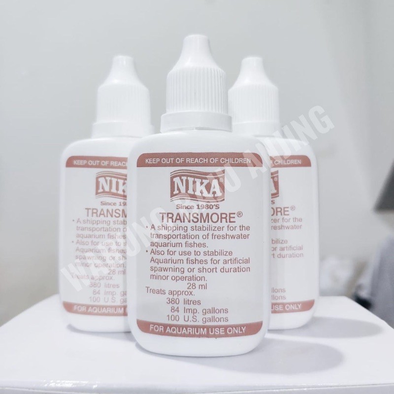 Jual Obat Penenang Ikan Nika Transmore 28ml | Shopee Indonesia