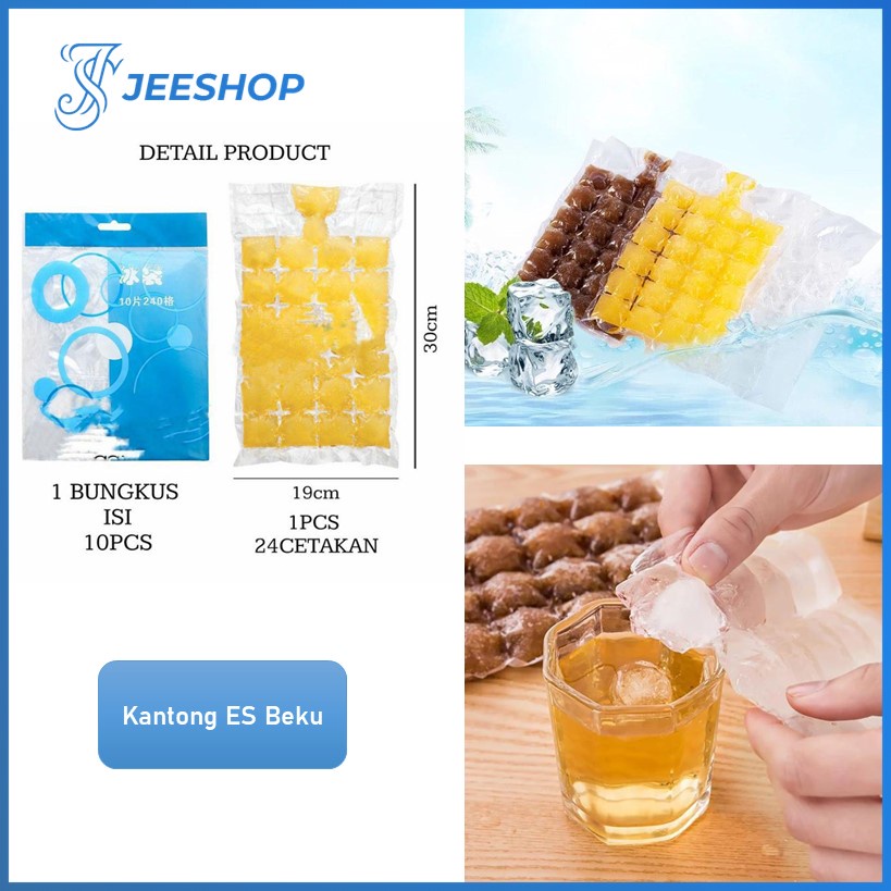 Jual Plastik Cetakan Es Beku Sekali Pakai Cetakan Es Batu Isi 10pcs 24 ...