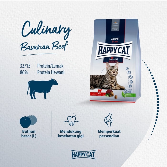 Happy Cat Makanan Kucing Dewasa Culinary Bavarian Beef 1.3kg – INFO ...