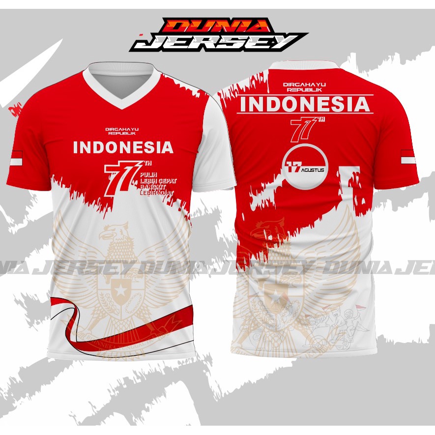Jual (TERBARU) JERSEY BAJU KAOS REPUBLIK INDONESIA / 77 TH INDONESIA MERDEKA / GARUDA PANCASILA ...