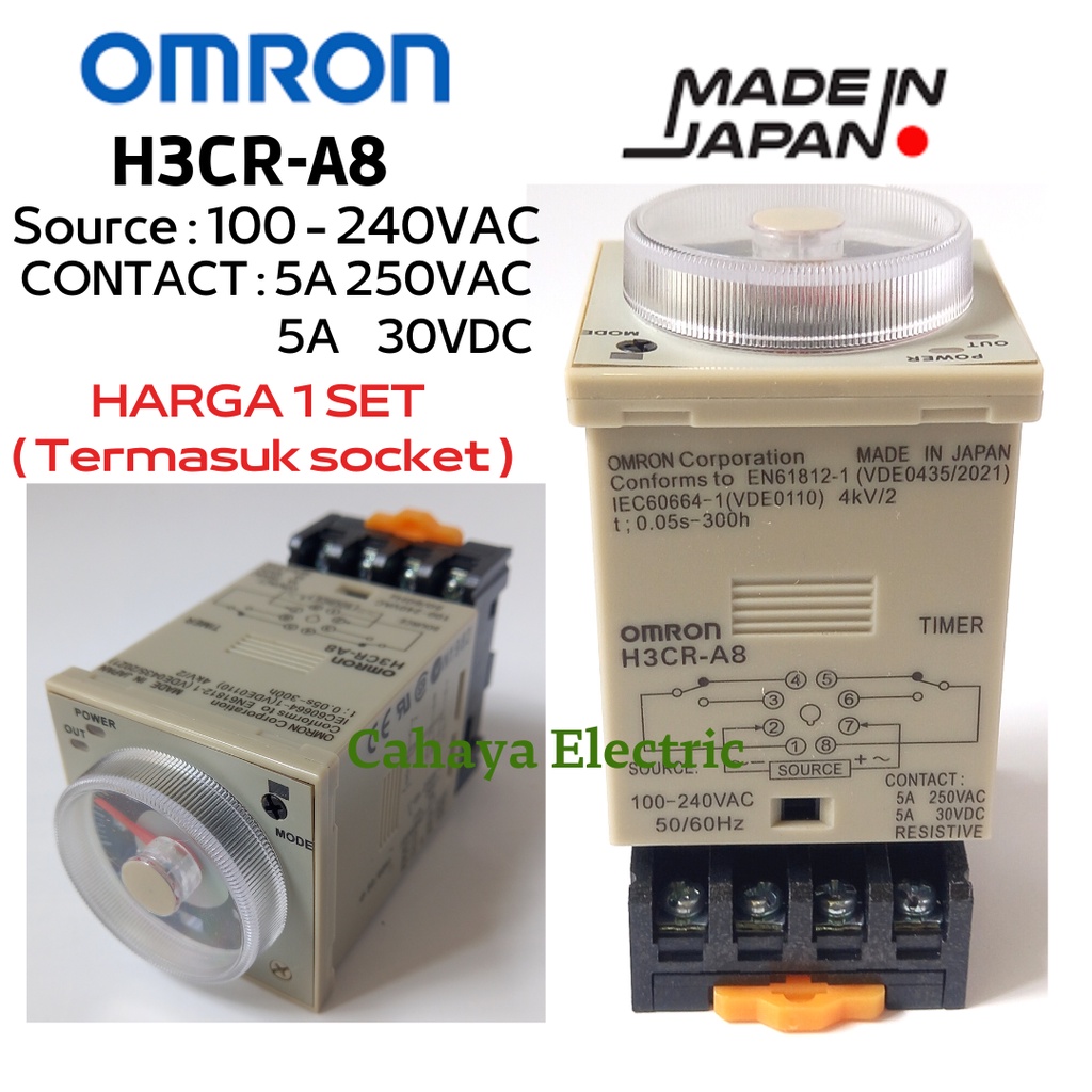 Jual Timer omron h3cr a8 220vac socket | Shopee Indonesia