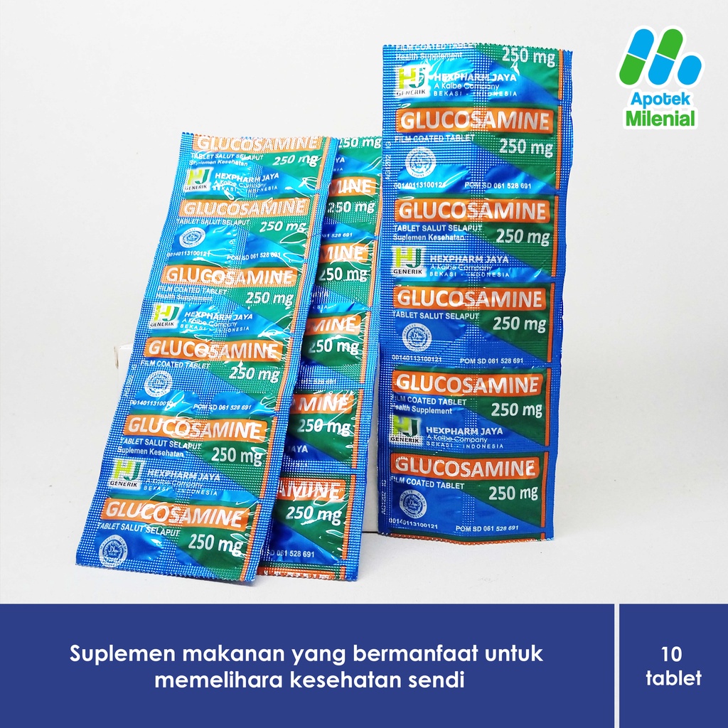 Jual GLUCOSAMINE 250 MG SUPLEMEN SENDI PERSTRIP | Shopee Indonesia