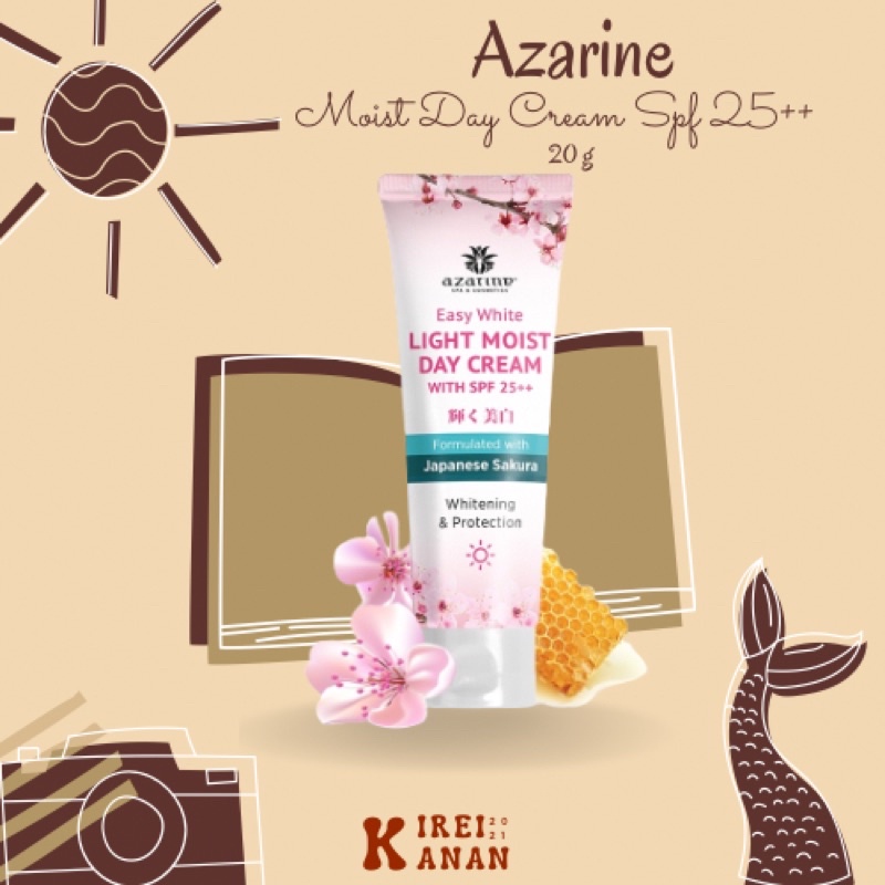 Jual azarine easy white light moist day cream spf 25++ 20 g | Shopee ...