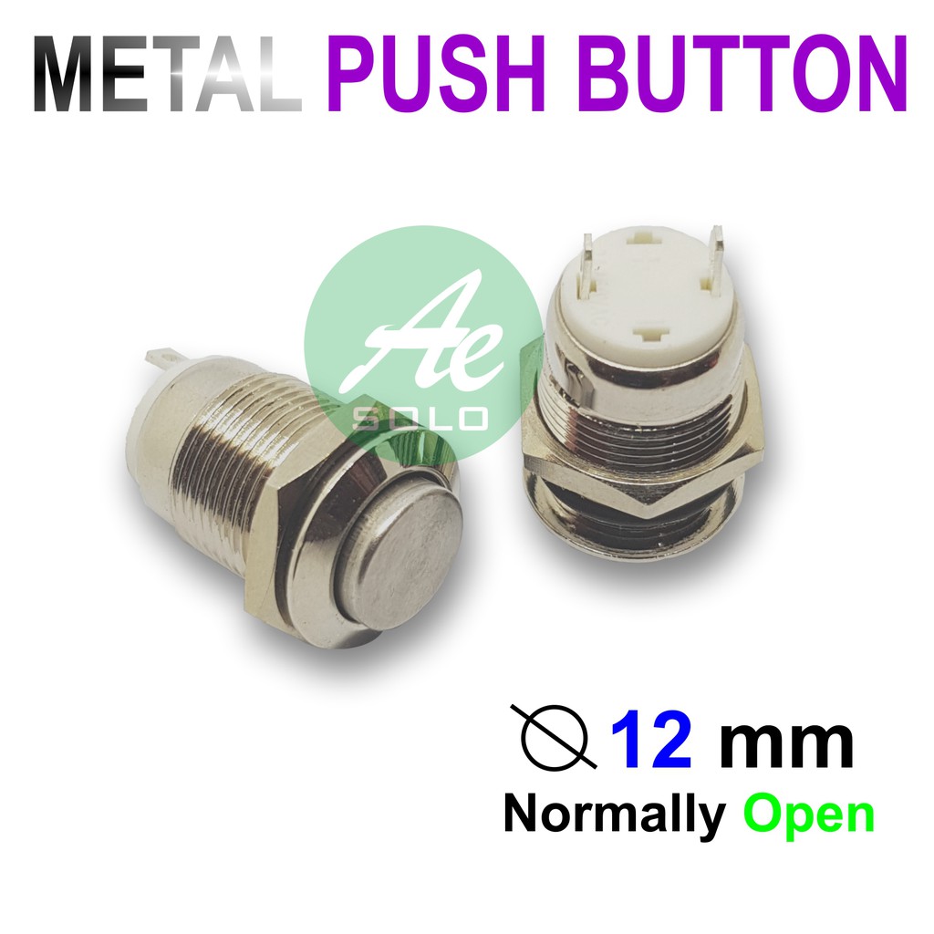 Jual Metal Push Button Pushbutton Tombol Tekan Push ON 12mm | Shopee ...
