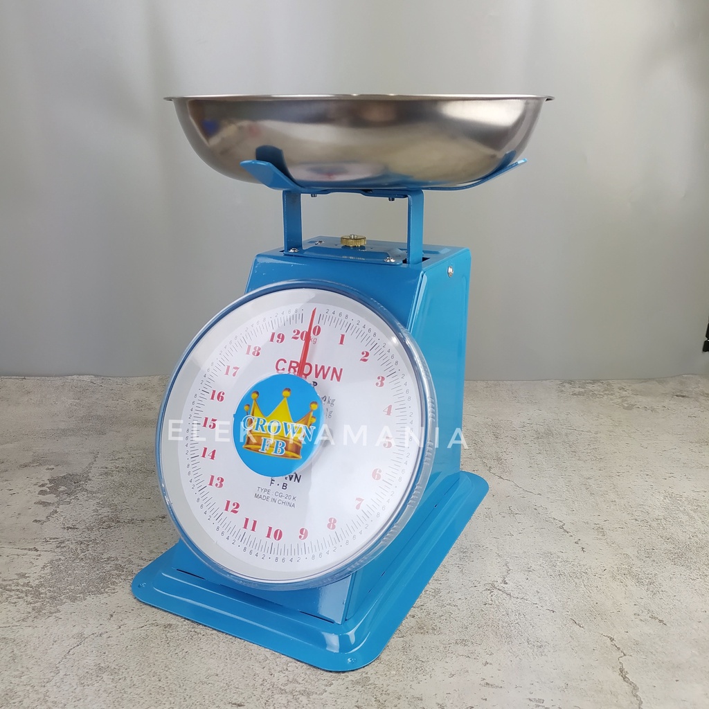 Jual Timbangan Duduk Besi / Timbangan Jarum Serbaguna CROWN 20 KG Biru ...