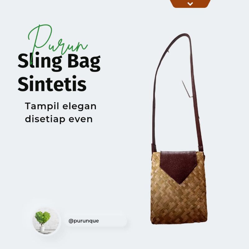 Jual Purun Sling Bag Sintetis (Tas Anyaman Purun Wanita) | Shopee Indonesia